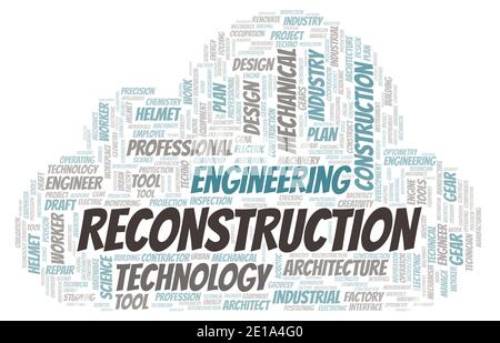Reconstruction typography word cloud create with text only Stock Photo ...