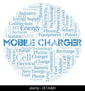 Mobile Charger typography word cloud create with text only Stock Photo ...