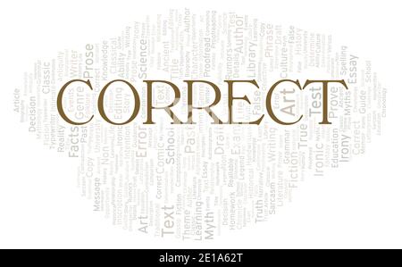 Correct typography word cloud create with text only Stock Photo - Alamy