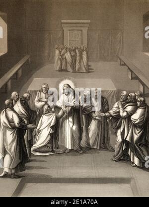 Christ's appearance with doubting Thomas, New Testament, steel ...