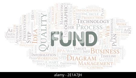 Fund typography word cloud create with text only Stock Photo - Alamy