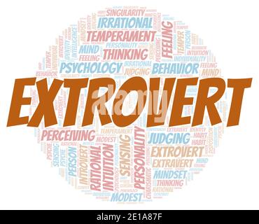 Extrovert typography word cloud create with text only Stock Photo - Alamy