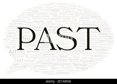 Past typography word cloud create with text only Stock Photo - Alamy