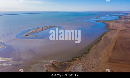 Aerial view of the community Paredón Colorado or also called Paredón ...