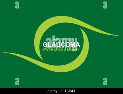 Glaucoma Awareness Month concept. Banner with green ribbon awareness ...