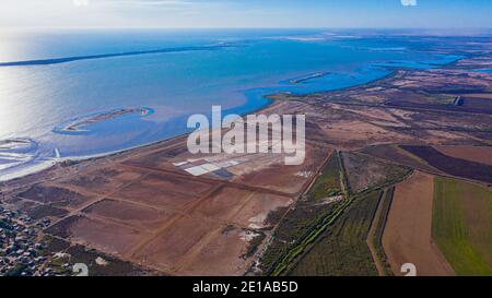 Aerial view of the community Paredón Colorado or also called Paredón ...