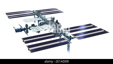 3D Rendering of the zenith side of the International Space Station with ...