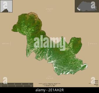 Samtse, district of Bhutan. High resolution satellite map. Locations ...