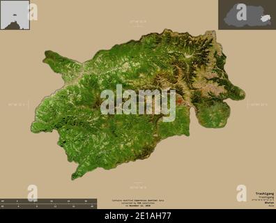 Trashigang, district of Bhutan. High resolution satellite map Stock ...