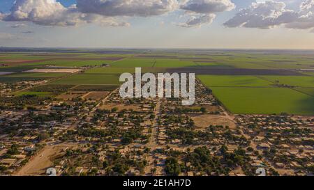 Aerial view of the town Marte R Gómez or also called Tobarito, is an ...