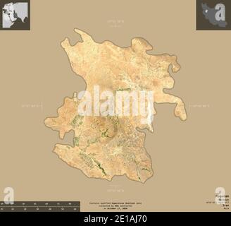 Hamadan, province of Iran. High resolution satellite map. Corner ...