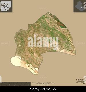 Al-Qadisiyah, province of Iraq. High resolution satellite map ...