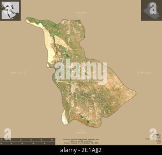Babil, province of Iraq. High resolution satellite map. Corner ...
