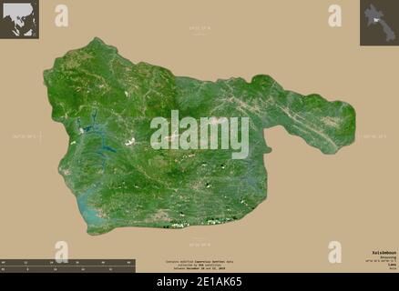 Xaisomboun, special region of Laos. High resolution satellite map ...