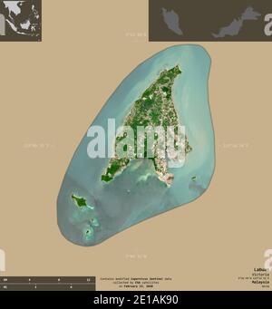 Labuan, federal territory of Malaysia. High resolution satellite map ...