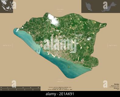 Melaka, state of Malaysia. High resolution satellite map Stock Photo ...
