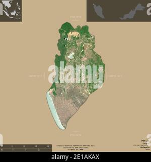 Perlis, state of Malaysia. High resolution satellite map Stock Photo ...