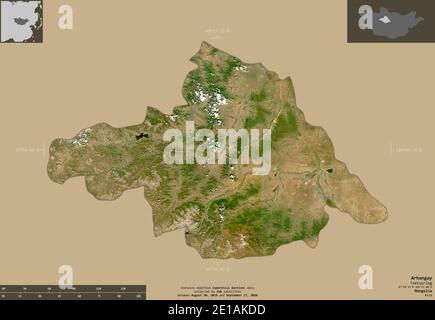 Arhangay, province of Mongolia. High resolution satellite map Stock ...