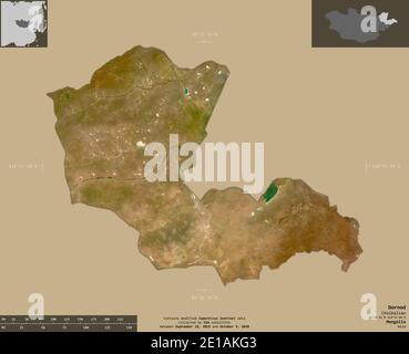 Dornod, province of Mongolia. High resolution satellite map. Locations ...
