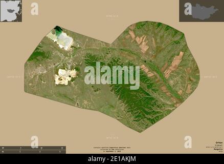 Orhon, municipality of Mongolia. High resolution satellite map ...