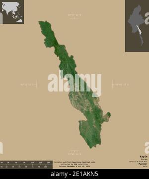 Kayin, state of Myanmar. High resolution satellite map Stock Photo - Alamy