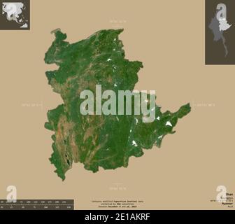 Shan, state of Myanmar. High resolution satellite map Stock Photo - Alamy