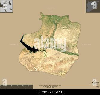 Ar Raqqah, province of Syria. High resolution satellite map. Locations ...