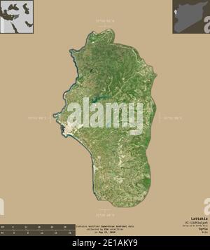 Lattakia, province of Syria. High resolution satellite map. Locations ...