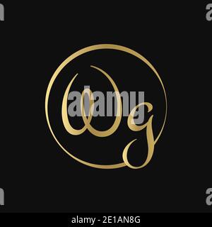 Creative letter WG Logo Design Vector Template. Initial Luxury Letter ...