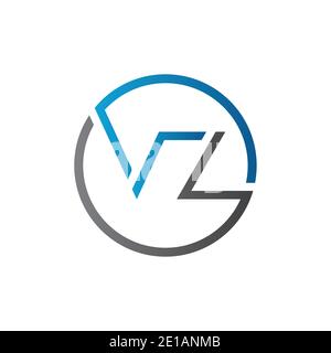 Creative Letter VZ Logo Vector Template With Black Color. VZ Logo ...
