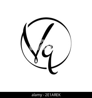 Creative Letter VQ Logo Vector Template With gold and Silver Color. VQ Logo Design Stock Vector ...