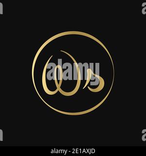 Creative letter WS Logo Design Vector Template. Initial Luxury Letter ...