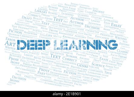 Deep Learning typography word cloud create with text only Stock Photo ...