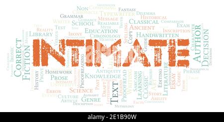 Intimate typography word cloud create with text only Stock Photo - Alamy