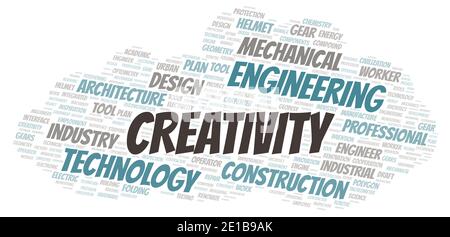Creativity typography word cloud create with text only Stock Photo - Alamy