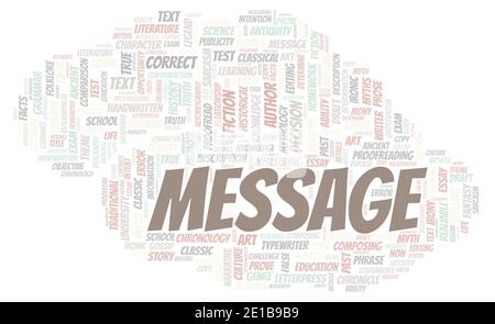 Message typography word cloud create with text only Stock Photo - Alamy