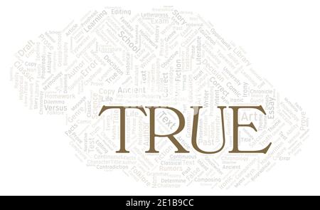 True typography word cloud create with text only Stock Photo - Alamy