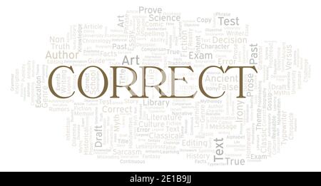 Correct typography word cloud create with text only Stock Photo - Alamy