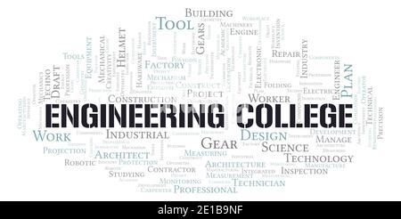 Engineering College typography word cloud create with text only Stock ...