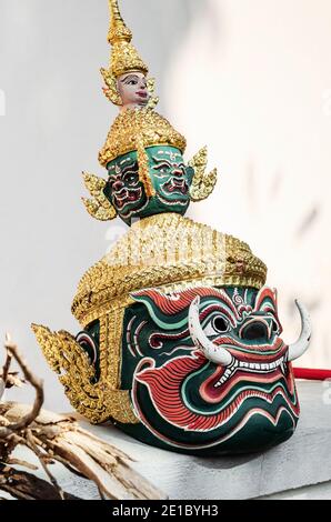 lakhon khol khmer masked dance performer in costume at phnom penh ...