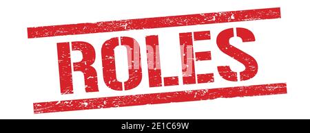 ROLES red grungy rectangle stamp sign Stock Photo - Alamy