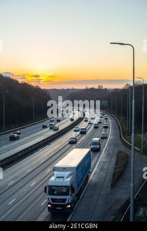 Traffic on the M60 ring road Manchester UK Stock Photo - Alamy