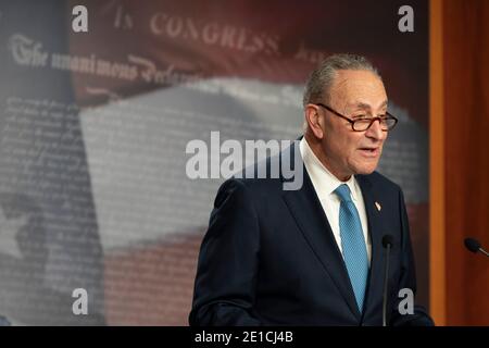6 January 2021- Washington DC- Senate Minority Leader Chuck Schumer ...