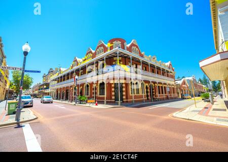 Perth High Street town center typical buildings Perthshire Scotland UK ...