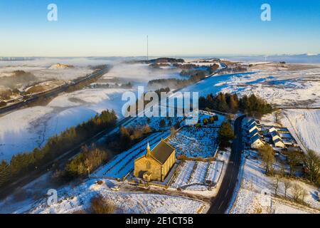 Aerial view of Kirk 'o Shotts Parish Church, Salsburgh, North ...