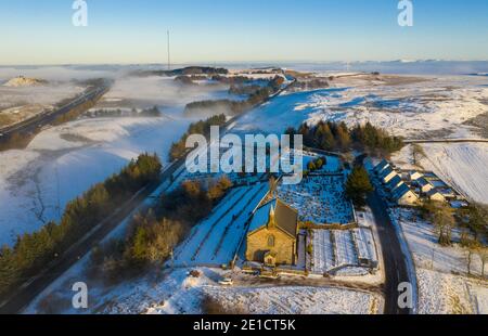 Aerial view of Kirk 'o Shotts Parish Church, Salsburgh, North ...