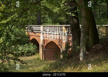 Old viaduct at park Muzakowski (Park von Muskau) near Leknica. UNESCO ...
