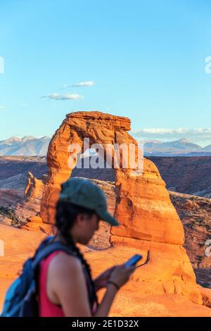Delicate Arch side view Stock Photo - Alamy