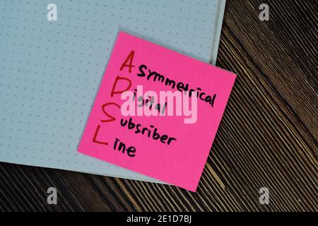 ADSL as Asymmetrical Digital Subscriber Line acronym isolated, 3D ...