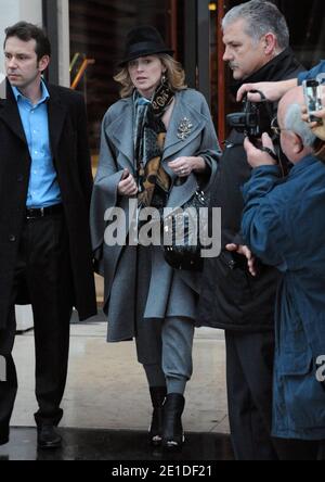 US actress Sharon Stone shopping at Vuitton and Chopard stores. Paris ...